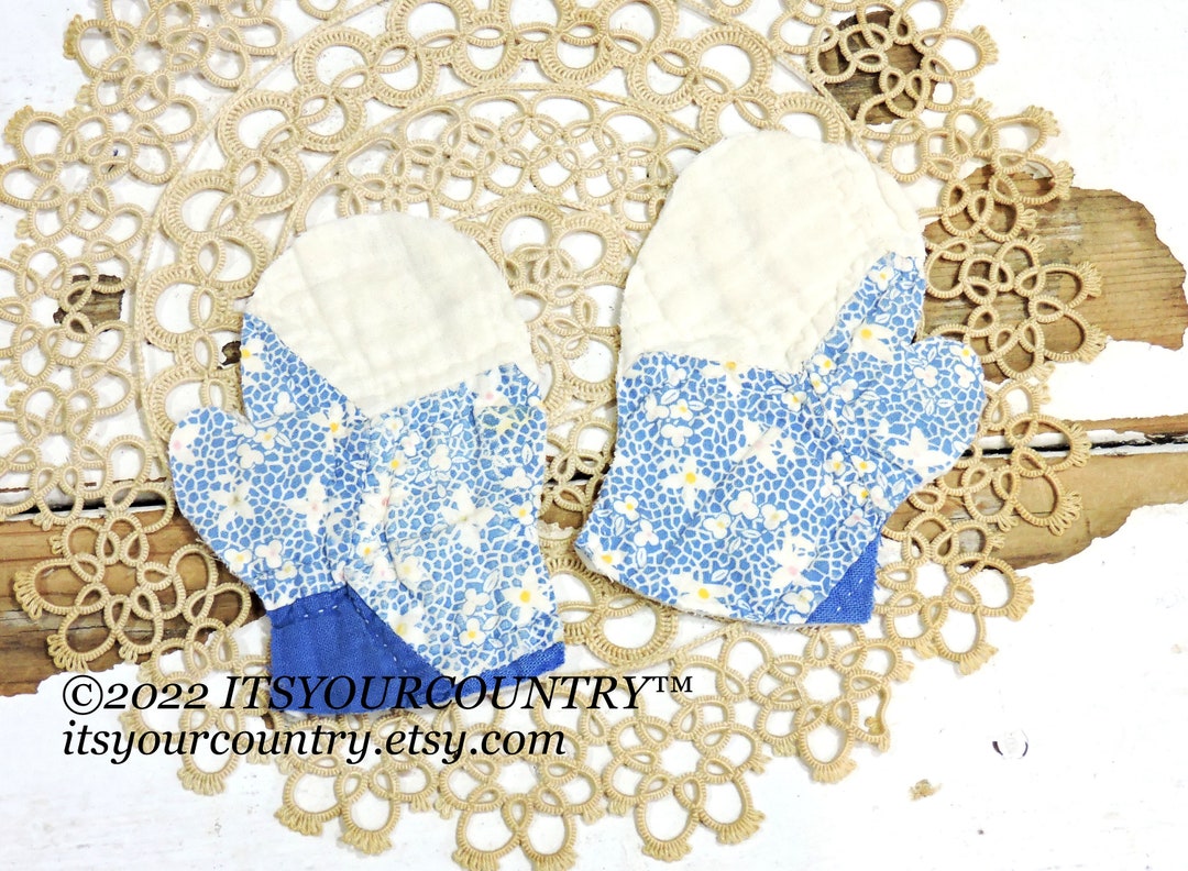 Quilted Mitten Appliques Prim Vintage Patchwork Mittens Cutter - Etsy