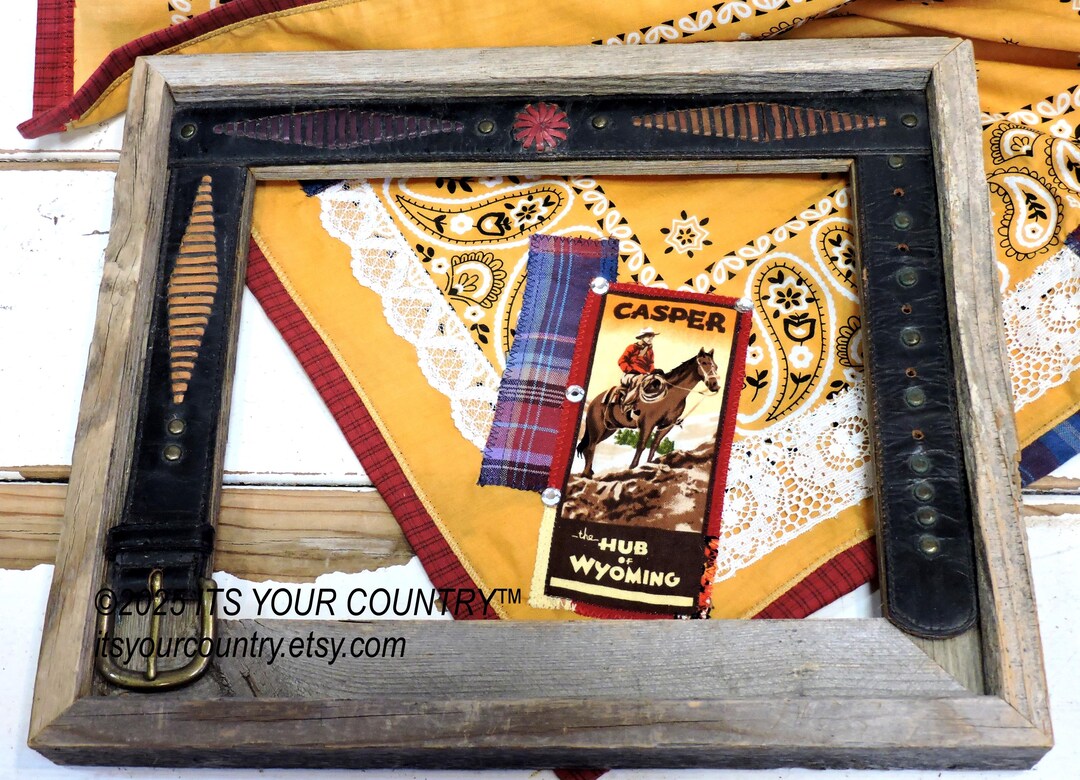 Cowboy Belt Frame Barnwood Western Upcycled Leather Belt Open 8x10 ...