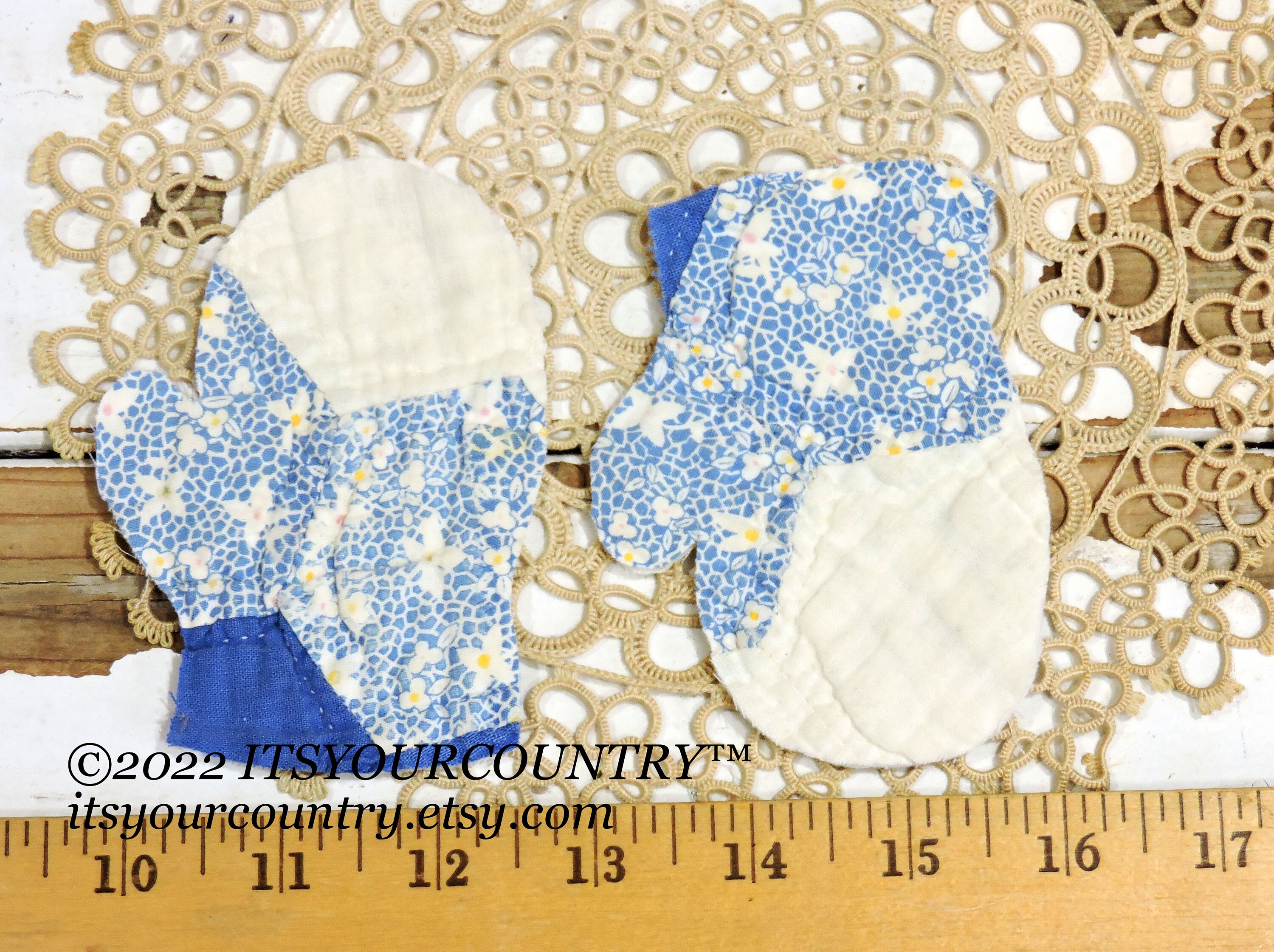 Quilted Mitten Appliques Prim Vintage Patchwork Mittens Cutter - Etsy