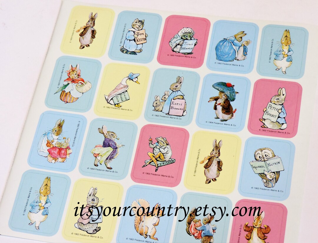 Vintage Beatrix Potter Stickers Peter Rabbit & Friends Embellishments 4 ...
