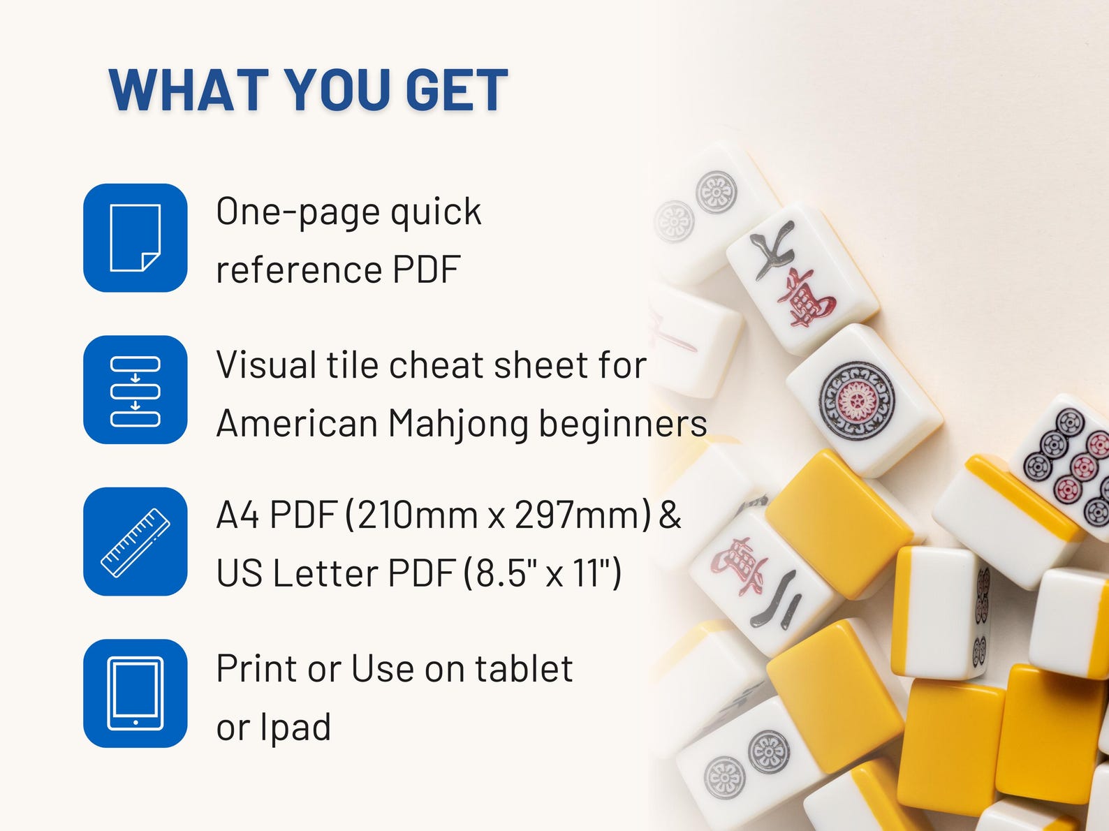 American Mahjong Tile Reference Chart With Numbers (PDF Download) - Etsy