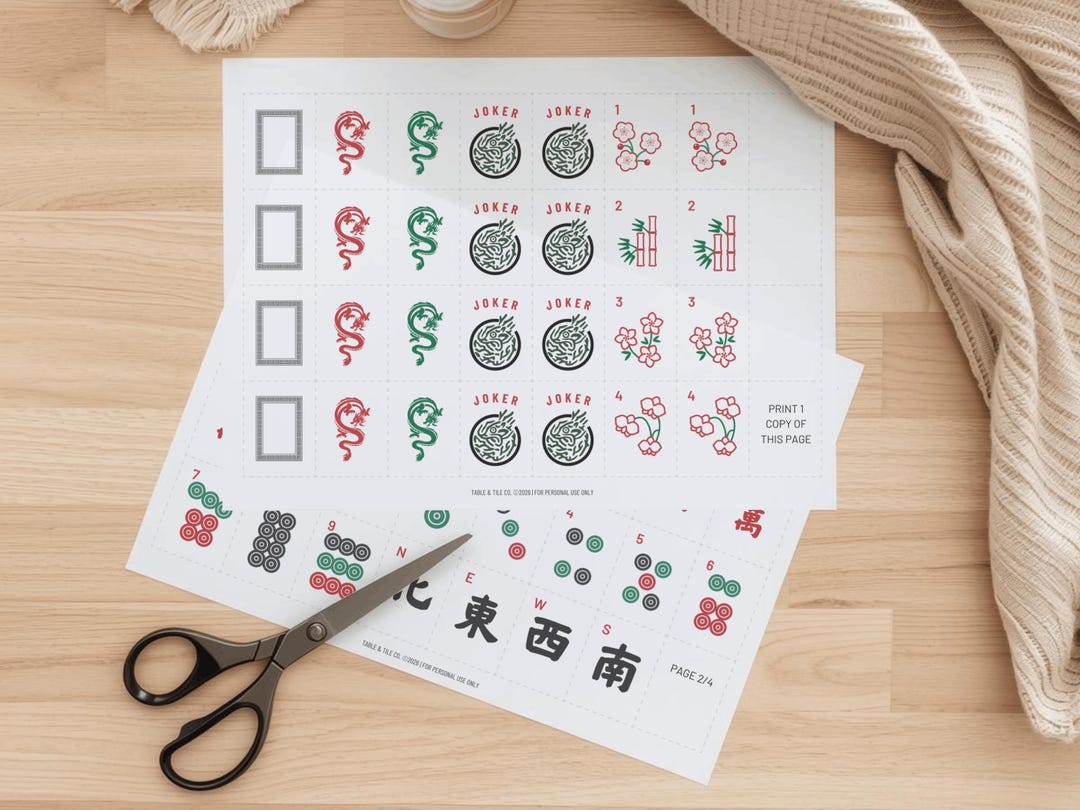 Printable Mahjong Tile Practice Set for Beginners | American Mah Jongg ...