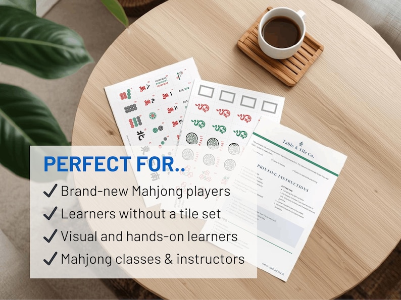 Printable Mahjong Tile Practice Set for Beginners | American Mah Jongg ...