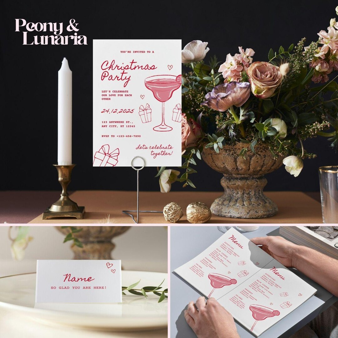 Editable Stationery Bundle With Festive Hand-drawn Line Art Design ...