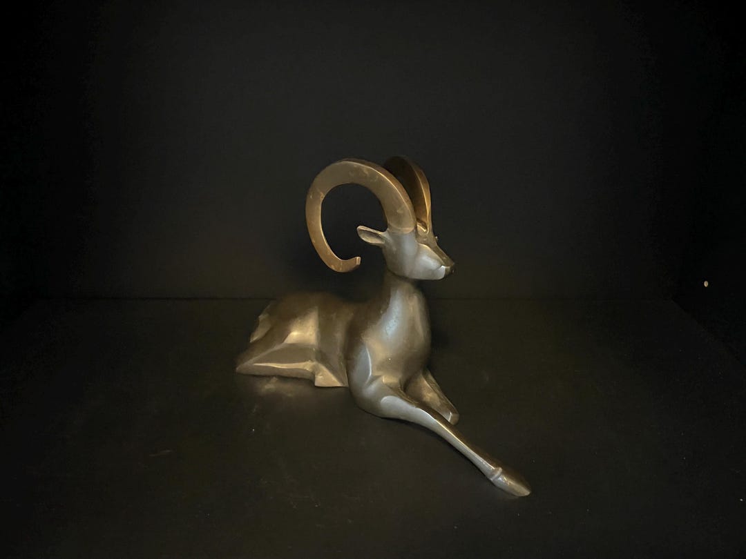Antelope Metal Sculpture - Stylized Modern Metal Statuette - Minimalist ...