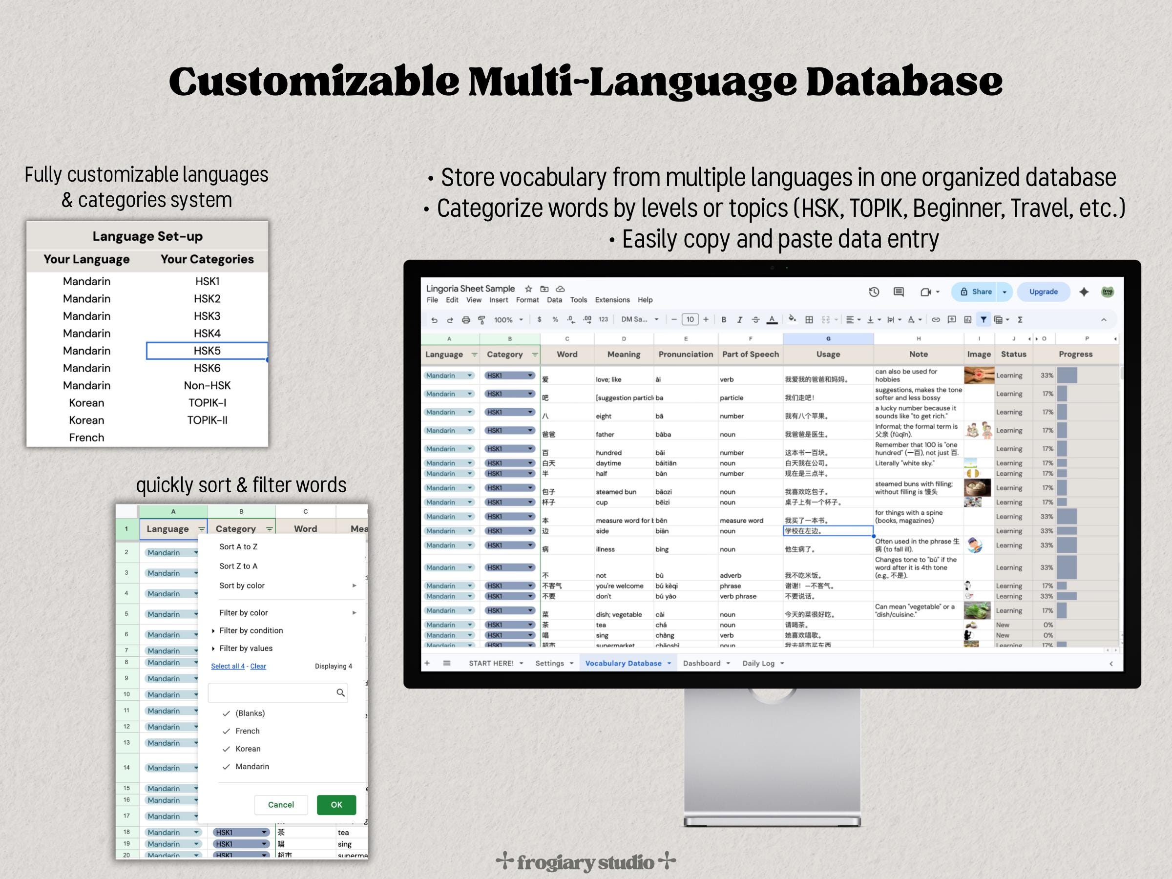 Vocabulary Flashcards Google Sheets | Spaced Repetition Language ...