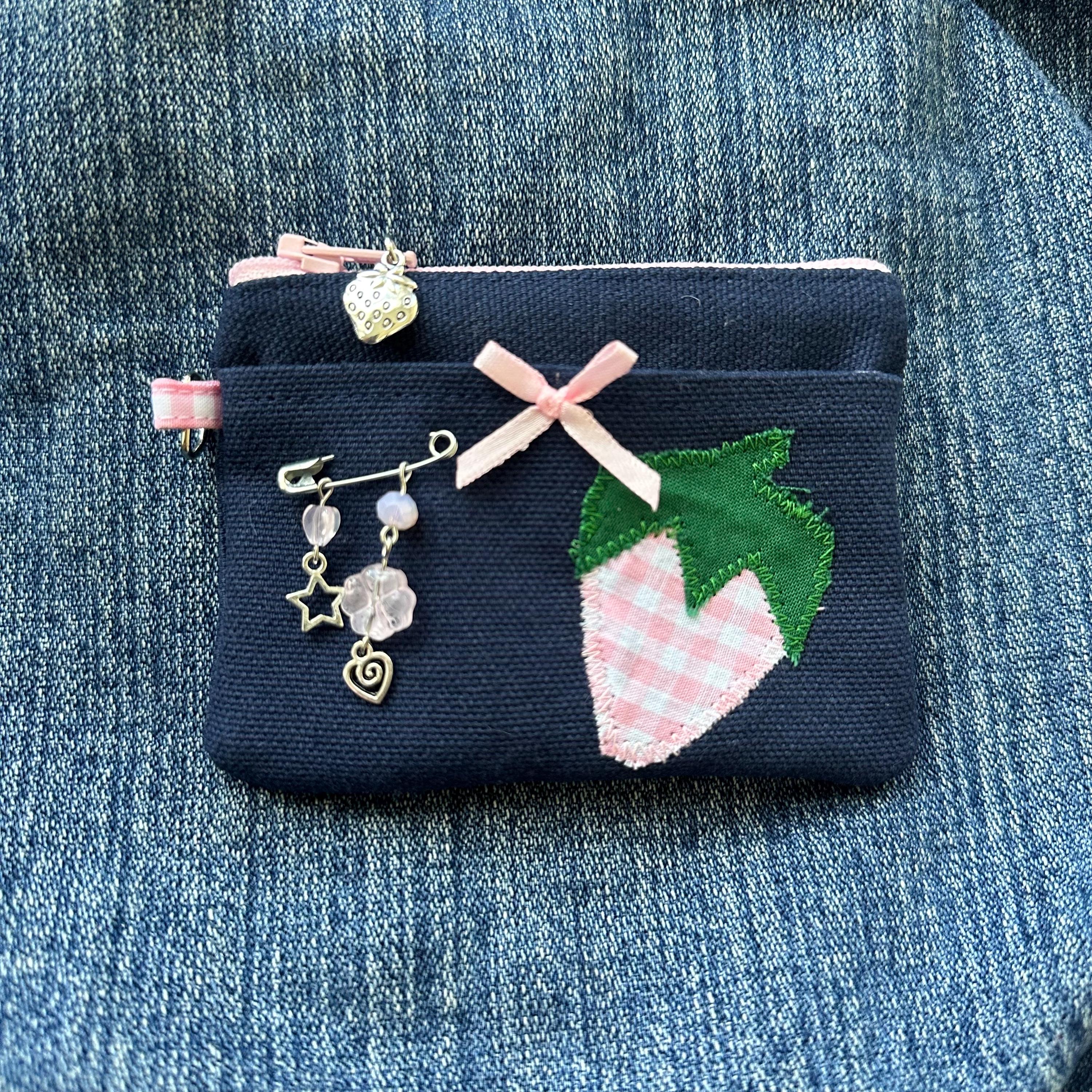 Handmade Various Fruit Apple, Blueberry, and Strawberry Keychain Wallet ...