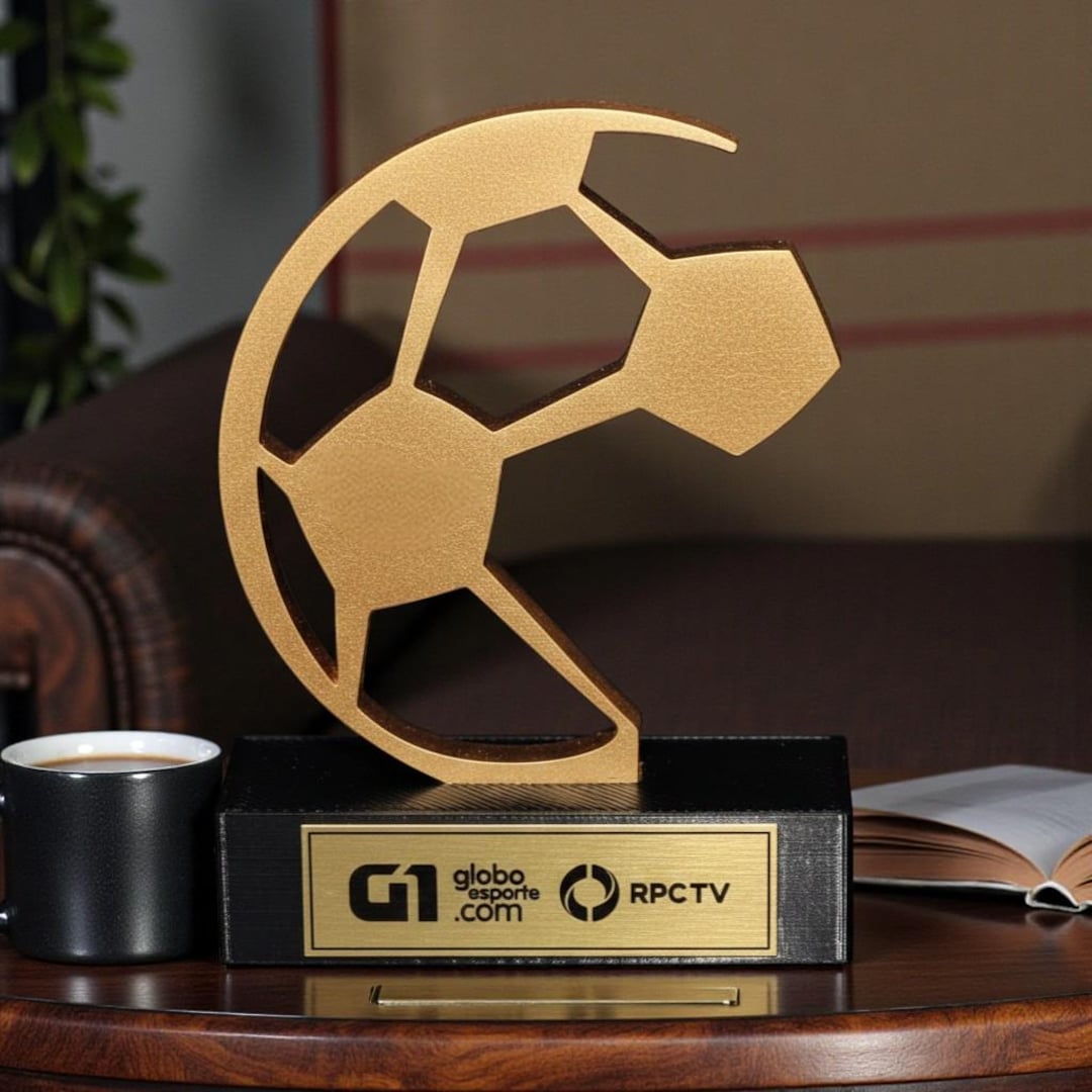 Custom 3d-printed Soccer Award Made From Gold-painted MDF. This Luxury ...