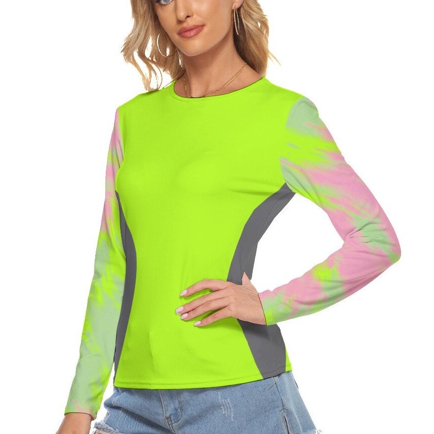 Hivis Neon Pink Tie Dye Womens High Visibility Boat Neck - Etsy