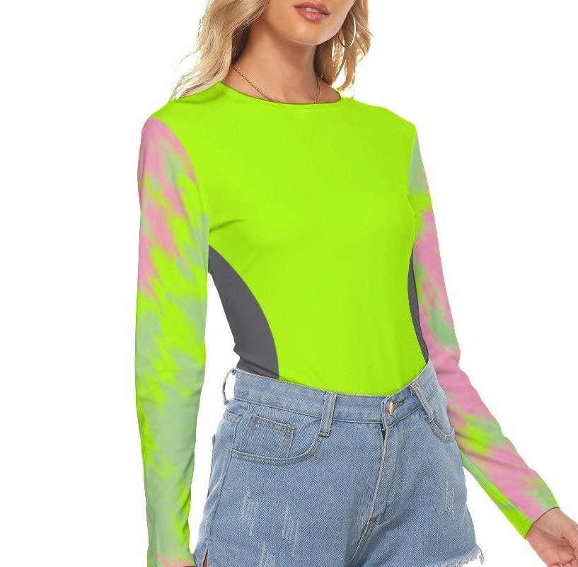 Hivis Neon Pink Tie Dye Womens High Visibility Boat Neck - Etsy