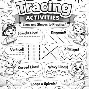 Tracing Lines Worksheets for Kids | Prewriting Practice | Straight ...