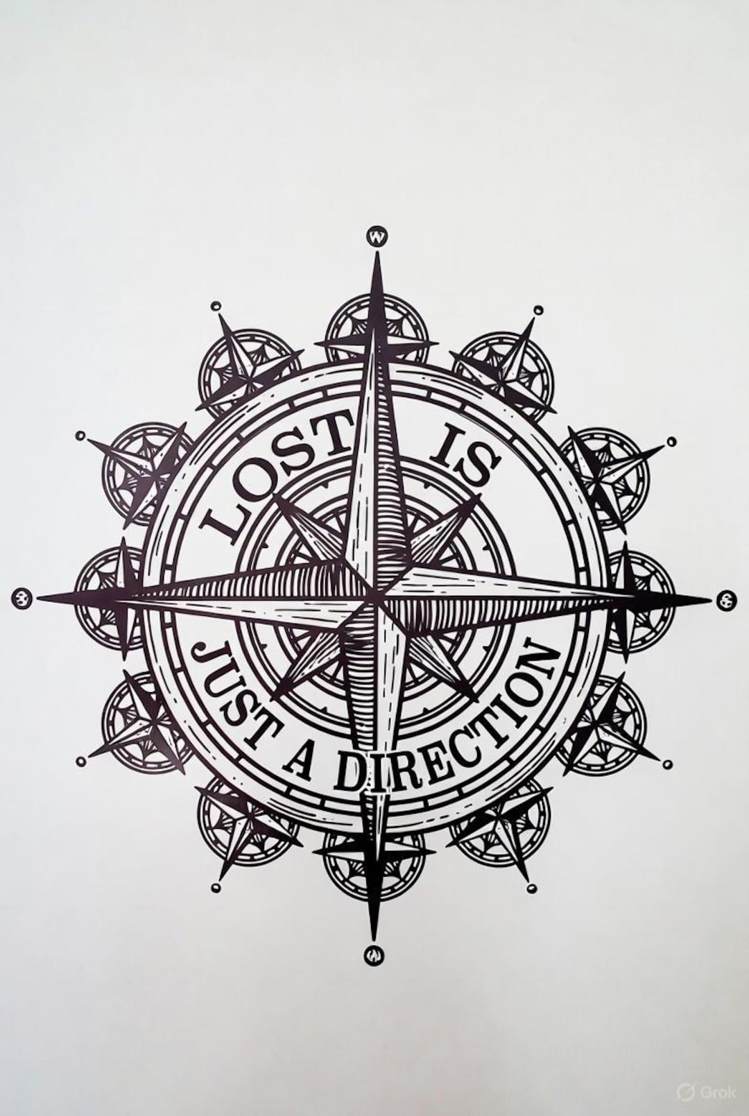 Compass Rose Poster | "lost is Just a Direction" | Gym Motivation ...