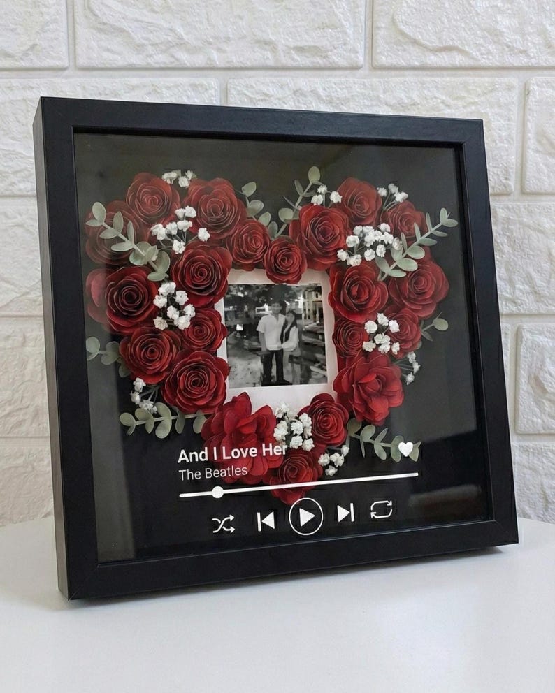 Personalized Song Shadow Box With Photo - Custom Valentine's Day Gift ...
