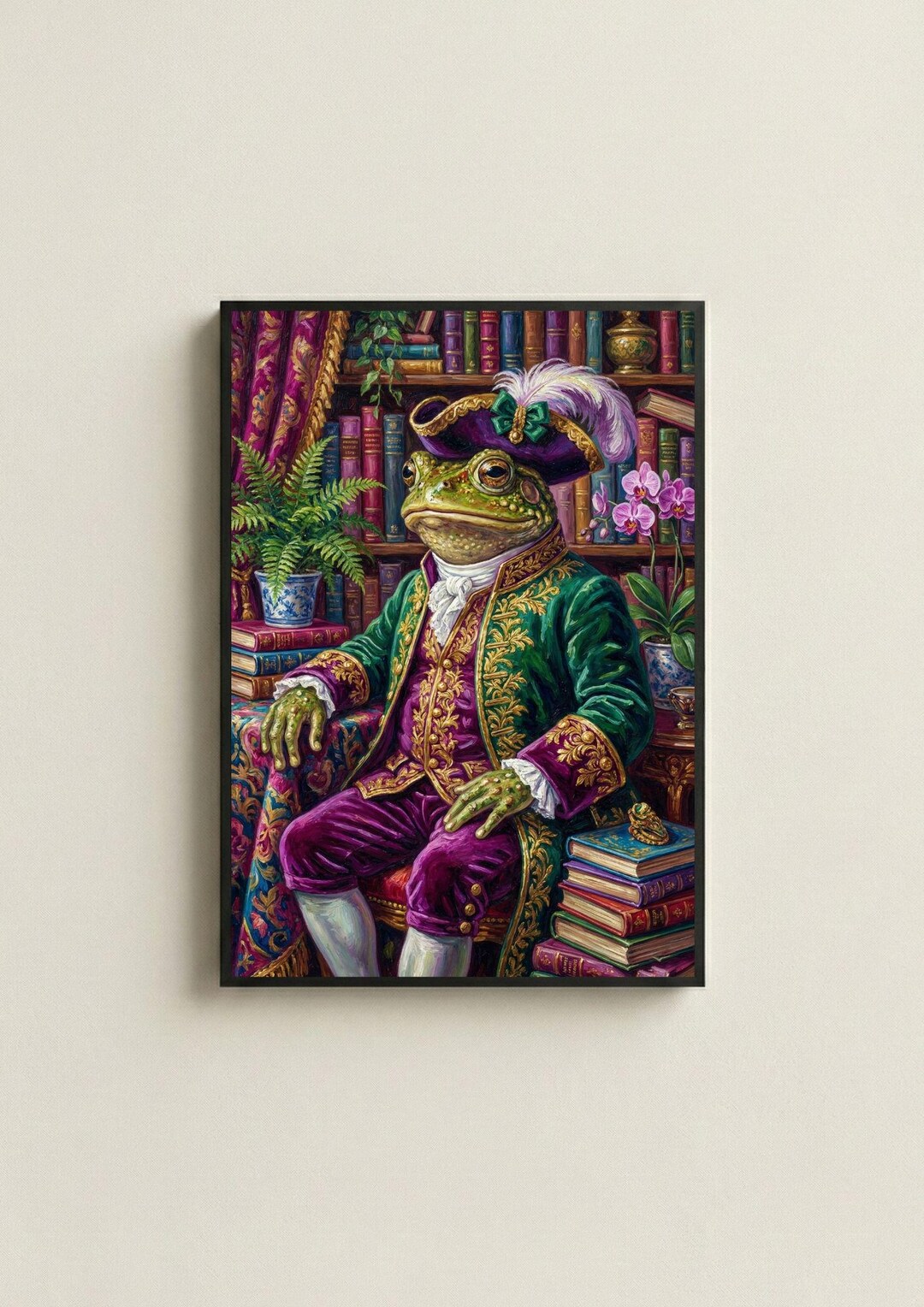 Royal Toad Portrait • Maximalist Animal Wall Art • Quirky ...