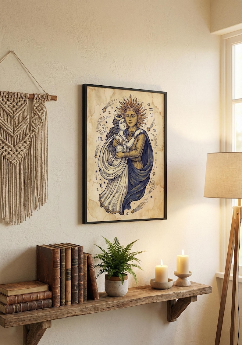 The Alchemist’s Union • Sun and Moon Art • Celestial Romance Print ...