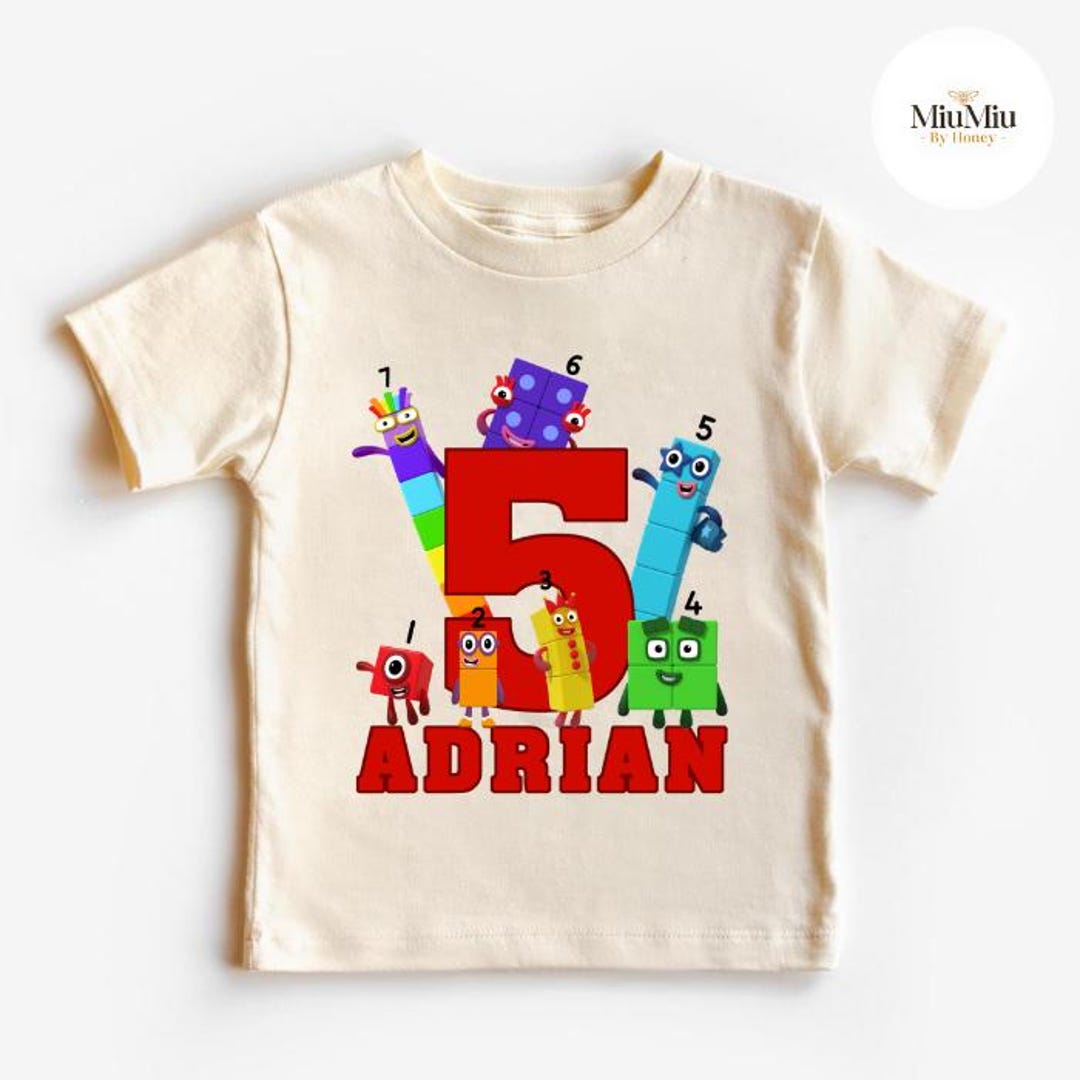 Personalized Numberblocks Birthday Shirt, Custom Name and Age ...