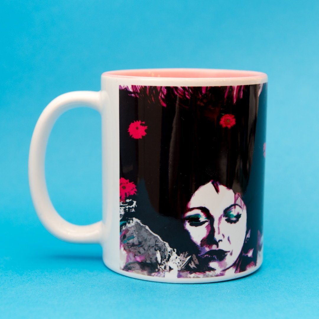 Kate Bush Illustration by Sam Parr Mug With Pink Inner Pop Music - Etsy