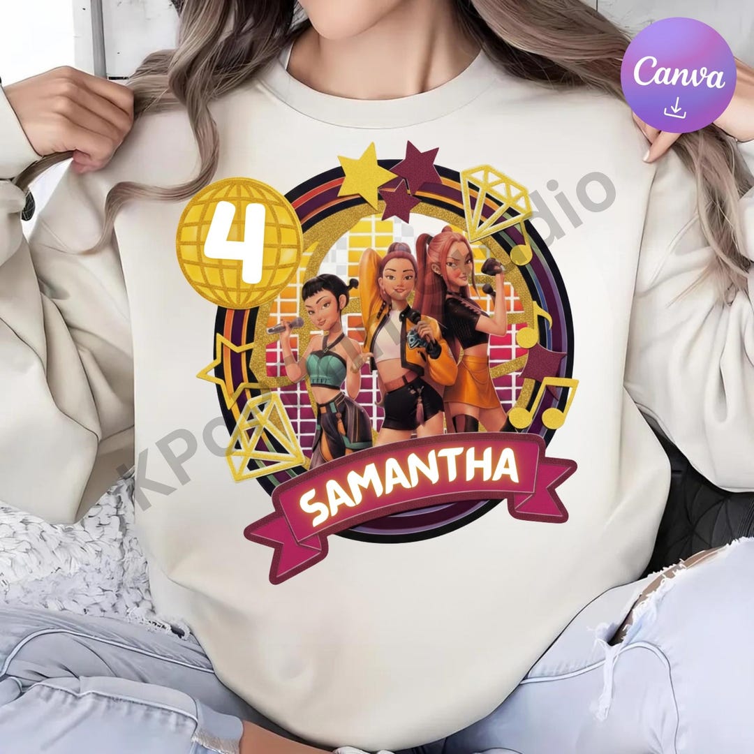 Custom Birthday Girl Huntrix Kpop Demon Hunter PNG Personalized Kpop ...