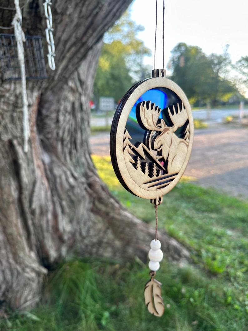 Moose Sun Catcher Using Repurposed DVD - Etsy