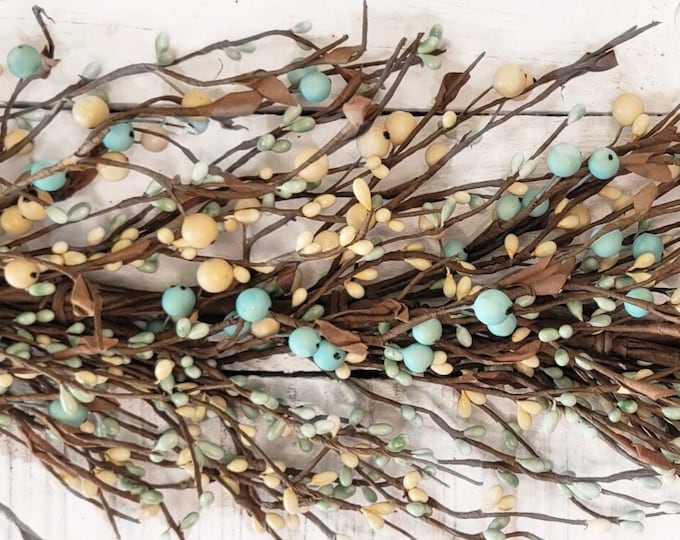 Light Teal & Cream Garland-spring Garland-cottage Home Decor-spring ...