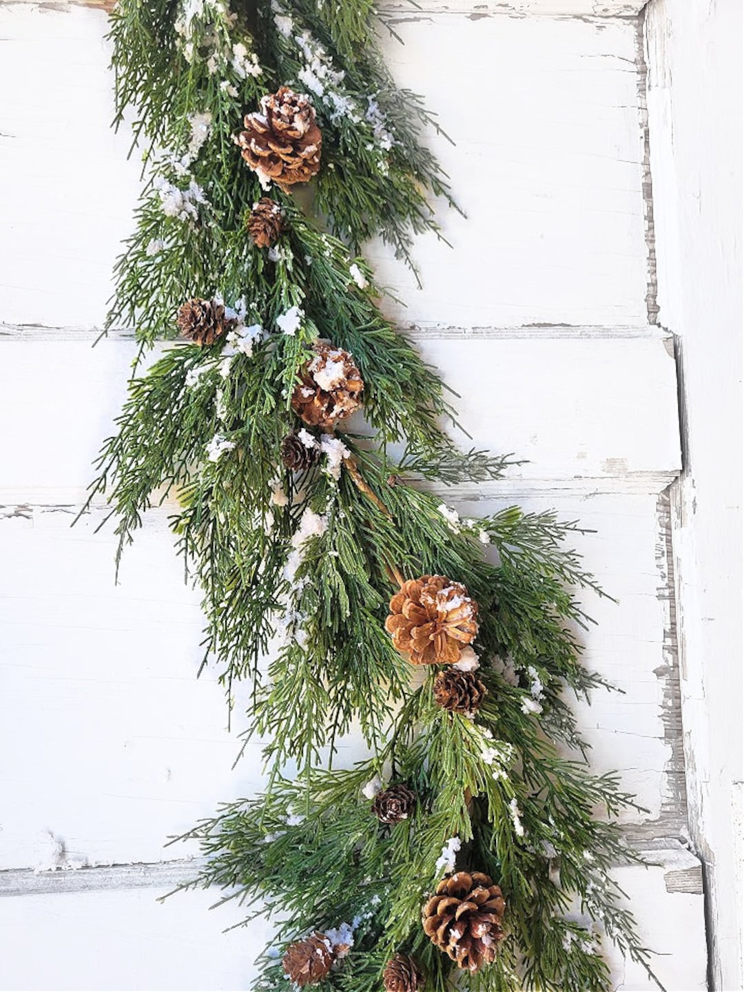 Christmas Garland-snowy Cedar-holiday Garland-christmas Greenery-modern ...