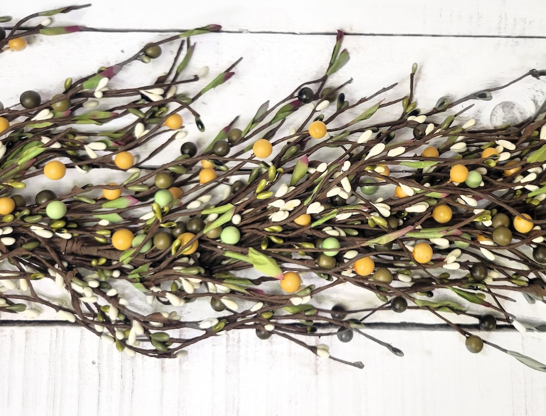 Summer Garland for Table-mantel Garland-cottage Farmhouse-green & Tan ...