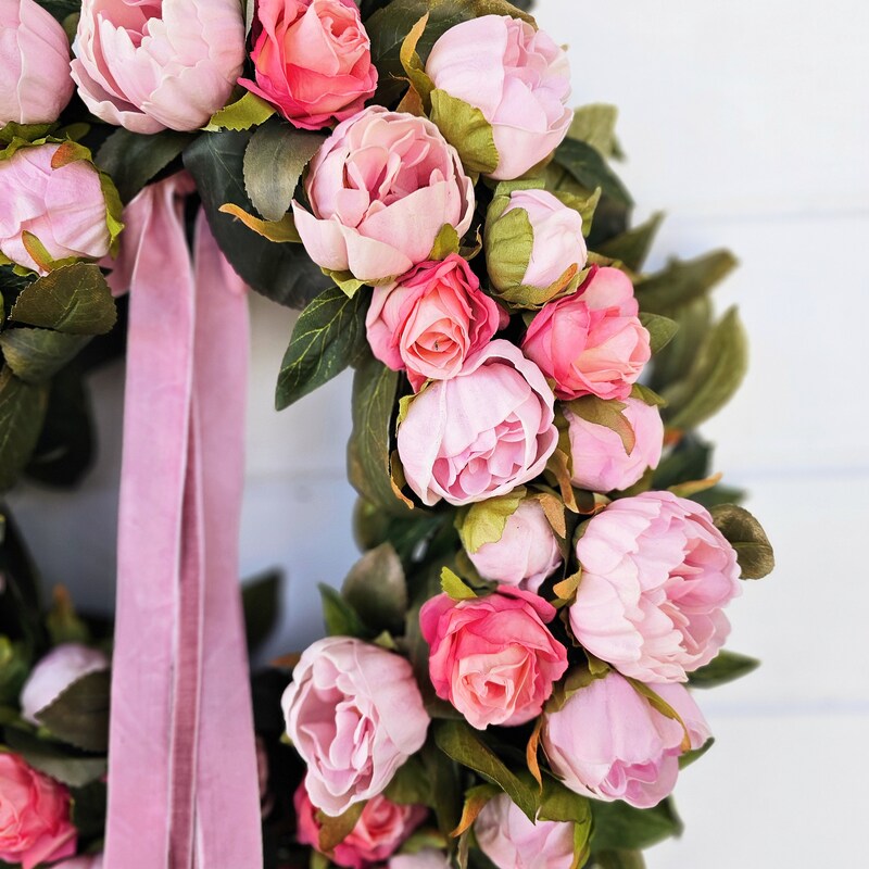 Pink Floral Wreath - Etsy