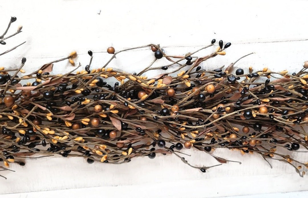 Fall Home Decor-garland for Mantle-fall Table Decor-black & TAN Garland ...