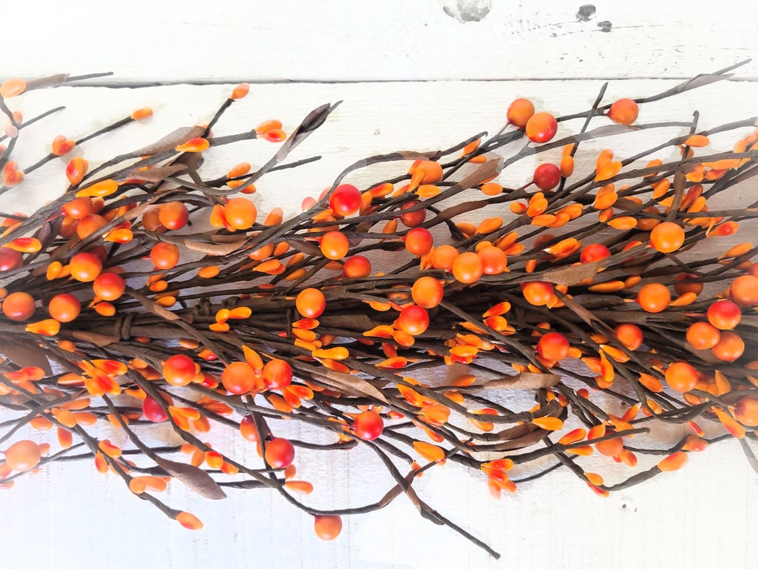 ORANGE Berry Garland-fall Decor-modern Farmhouse Decor-fall Tablescape ...