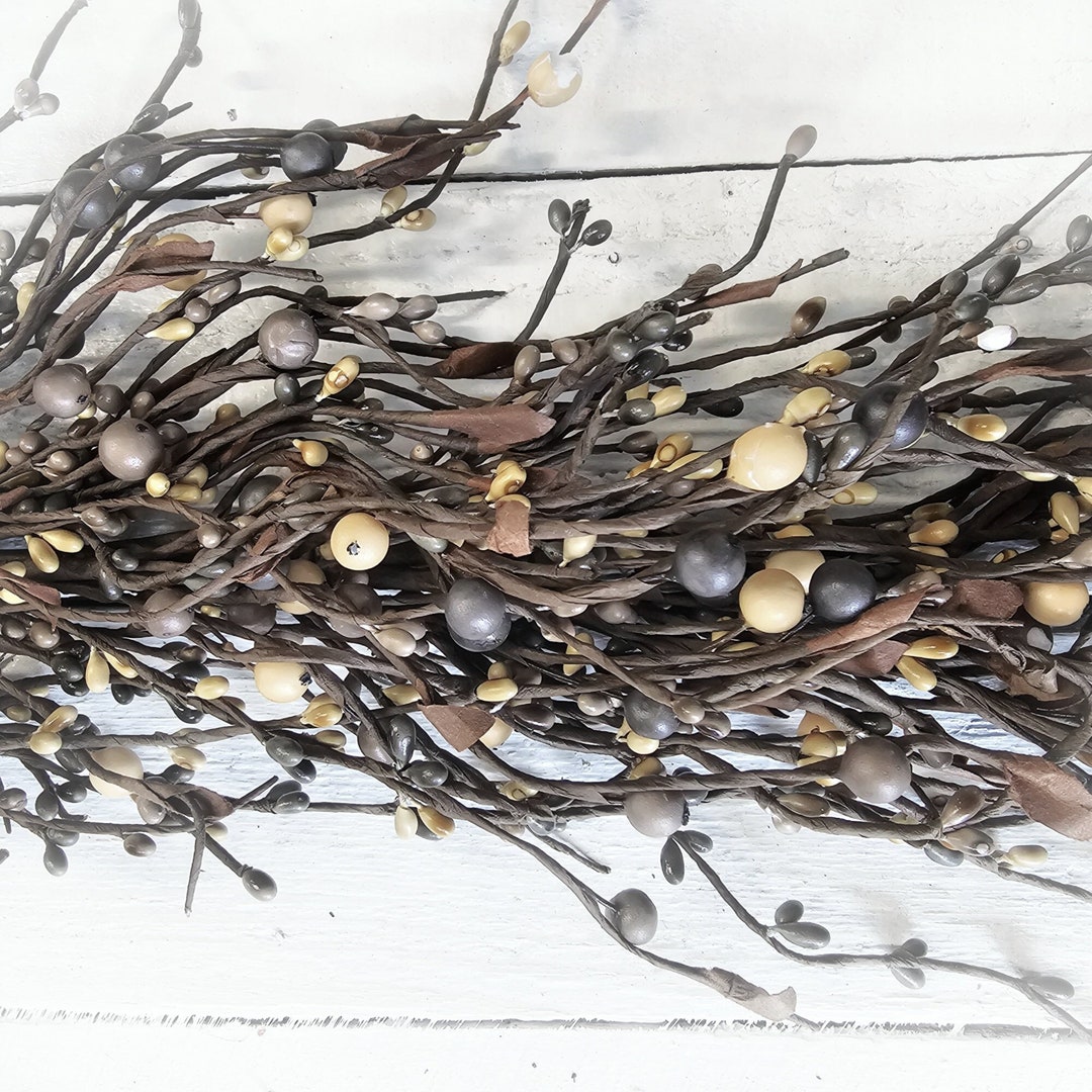 Rustic Home Decor Garland-slate GRAY & TAN Garland-modern Cottage ...