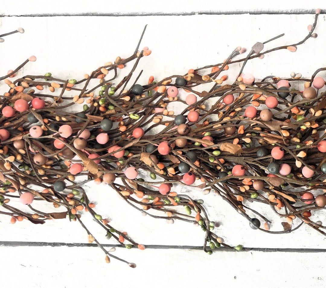 PINK, Home Decor Garland-valentines-cottage Home Berry Garland-mantle ...