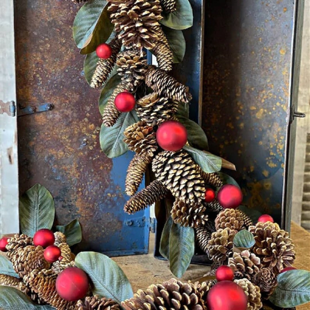 Rustic Christmas Garland-6 Pinecone Garland for Holiday Home Decor ...