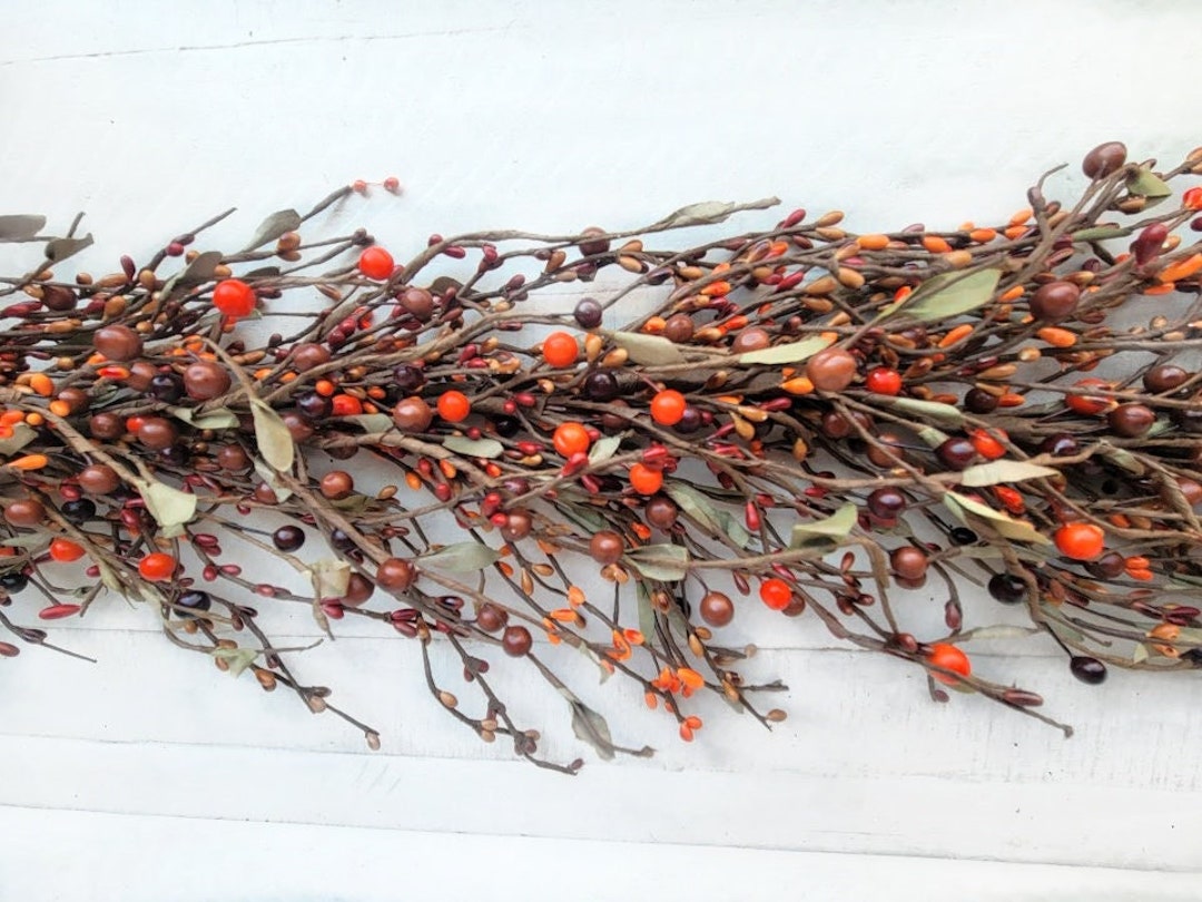 Modern Farmhouse Garland Decor-pumpkin SPICE Berry Garland For, Mantle ...
