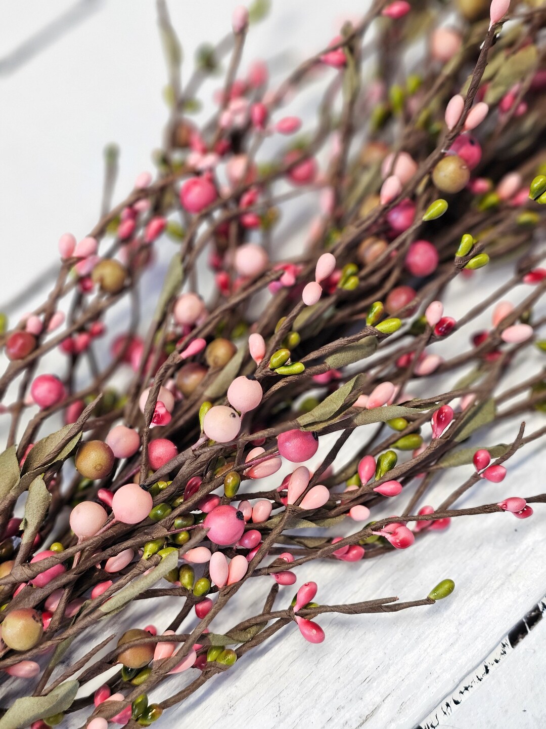 Pink & Green Garland-cottage Home Decor-valentine's Day Garland-spring ...