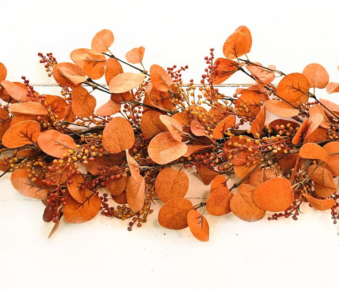 FALL Garland-thanksgiving Table Decor-rust Penny Leaf-modern Farmhouse ...
