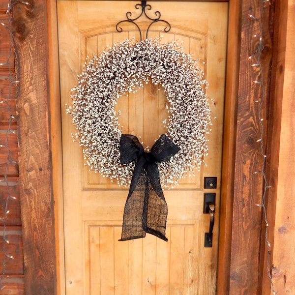 White Berry Wreath - Etsy
