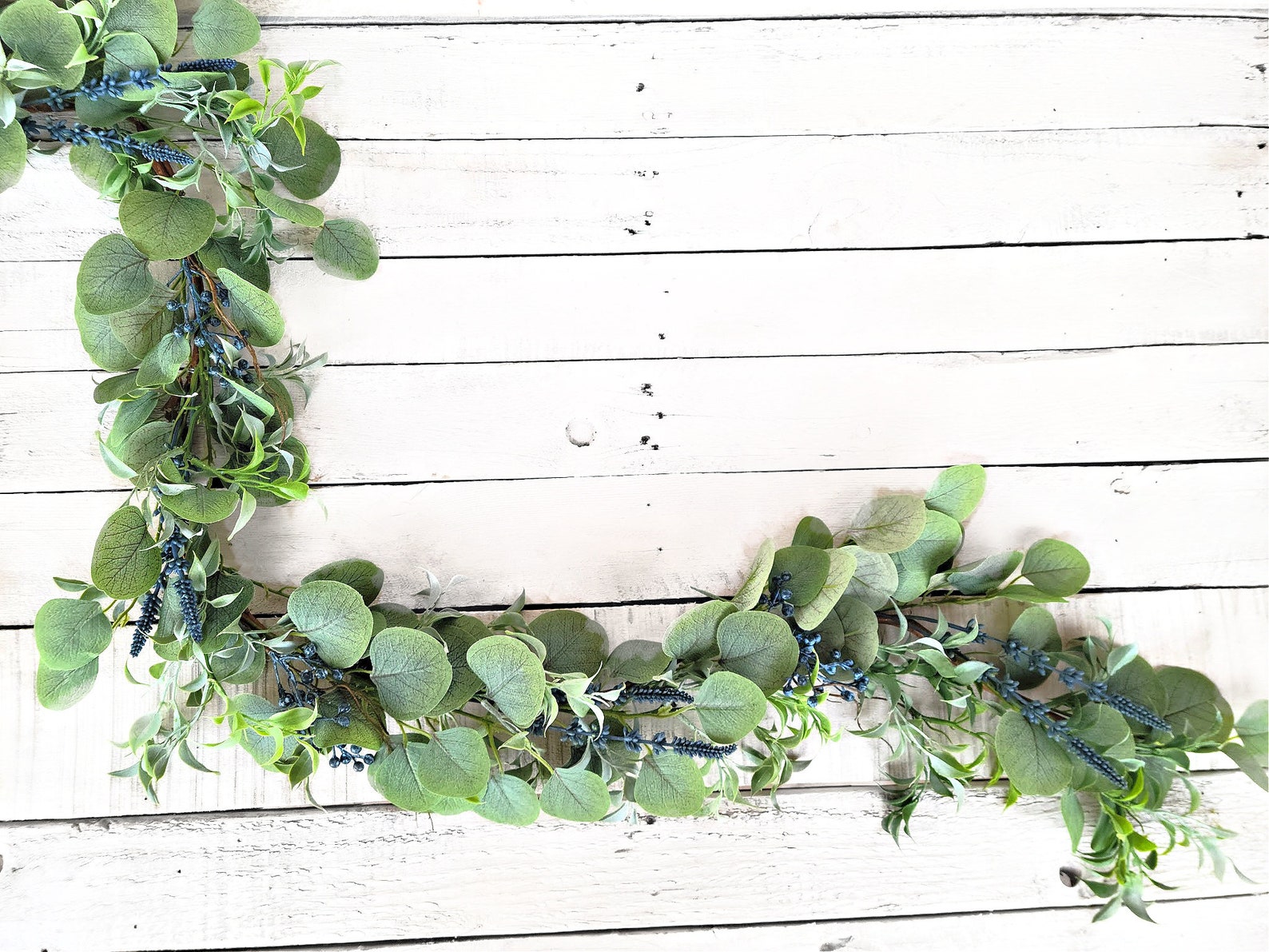 Vintage Home Decor-artificial Eucalyptus Garland With Blue-2024 Wedding ...