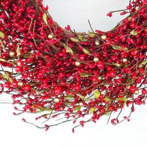 Holiday Wreath-christmas Home Decor-red Berry Wreath-wreath for Mantel ...