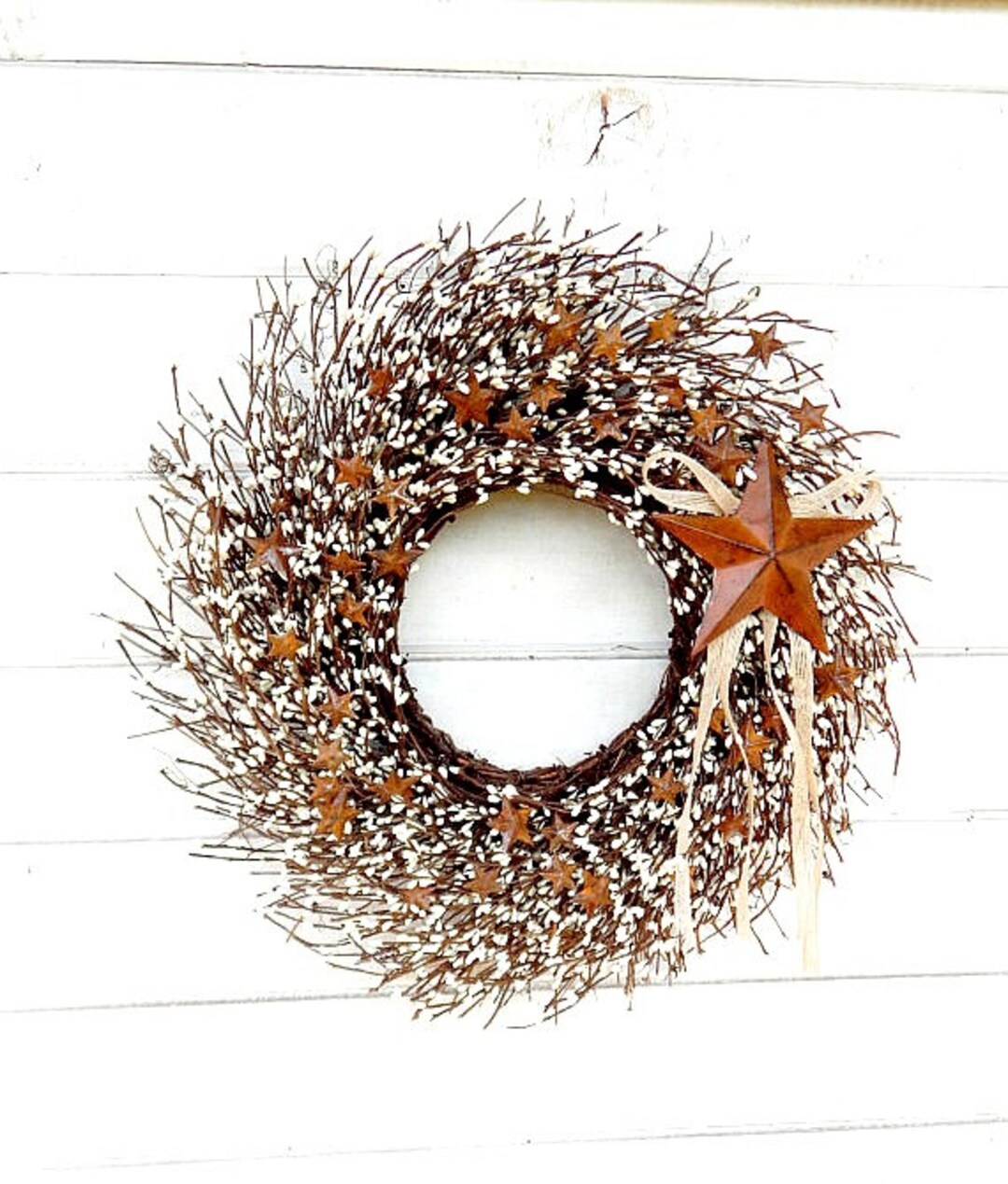 Rustic Wreath-fall Wreath-primitive Decor STAR Wreath-fall Door Wreath ...