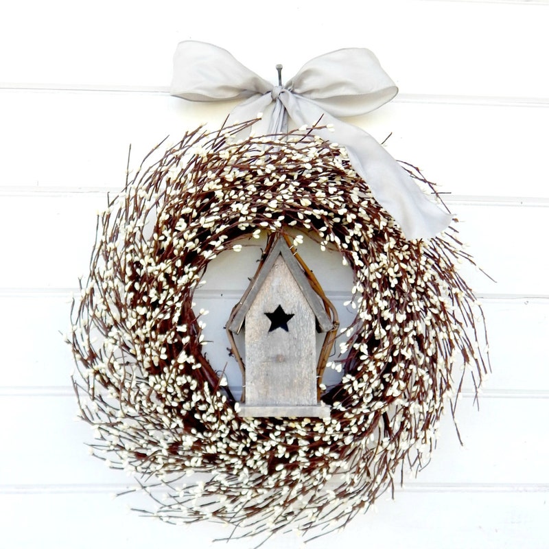 Birdhouse Wreath - Etsy