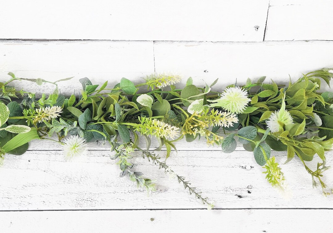 Summer Garland Greenery for Mantel,kitchen,table,shelf Decor-farmhouse ...