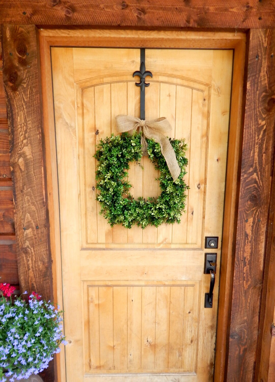 Square Wreath-boxwood Wreath-outdoor Wreath-housewarming Gift-unique ...