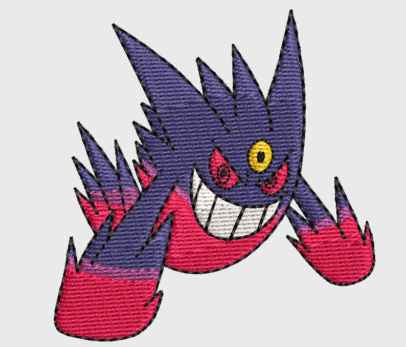 Mega Gengar Pokemon Machine Embroidery Design - Etsy