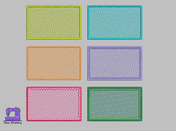 Rectangle Label Designs 6 Different Designs Machine | Etsy