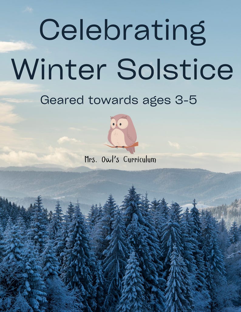 Winter Solstice Curriculum | Preschool + Kindergarten | Instant ...