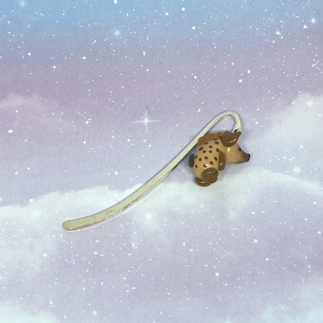 Hyena Bookmark, Animal Bookmark, Polymer Clay, Handmade, Spotted Hyena ...