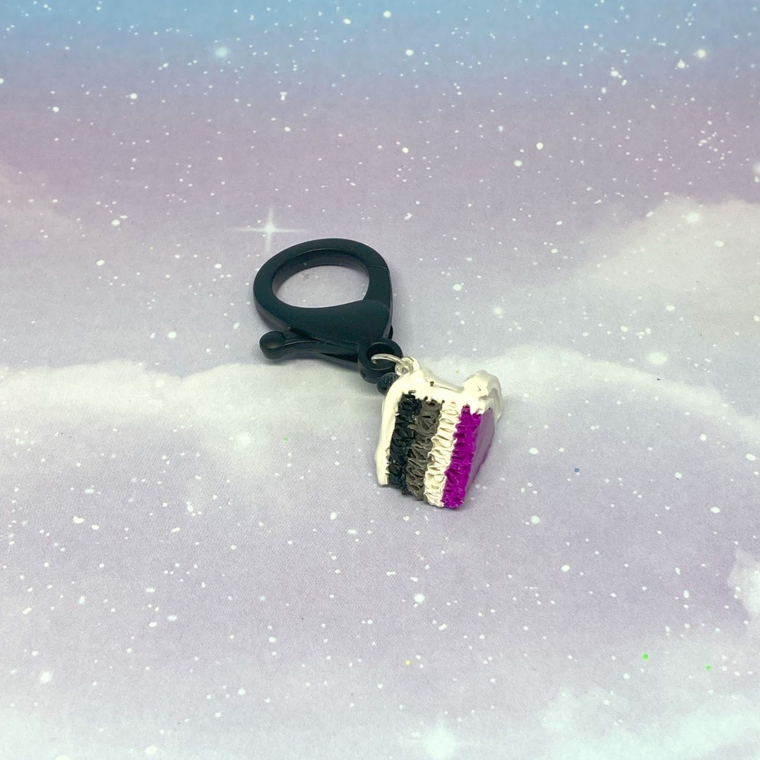 Pride Keychain, Asexual Keychain, Pride Zipper Pull, Cake, Pride Cake ...