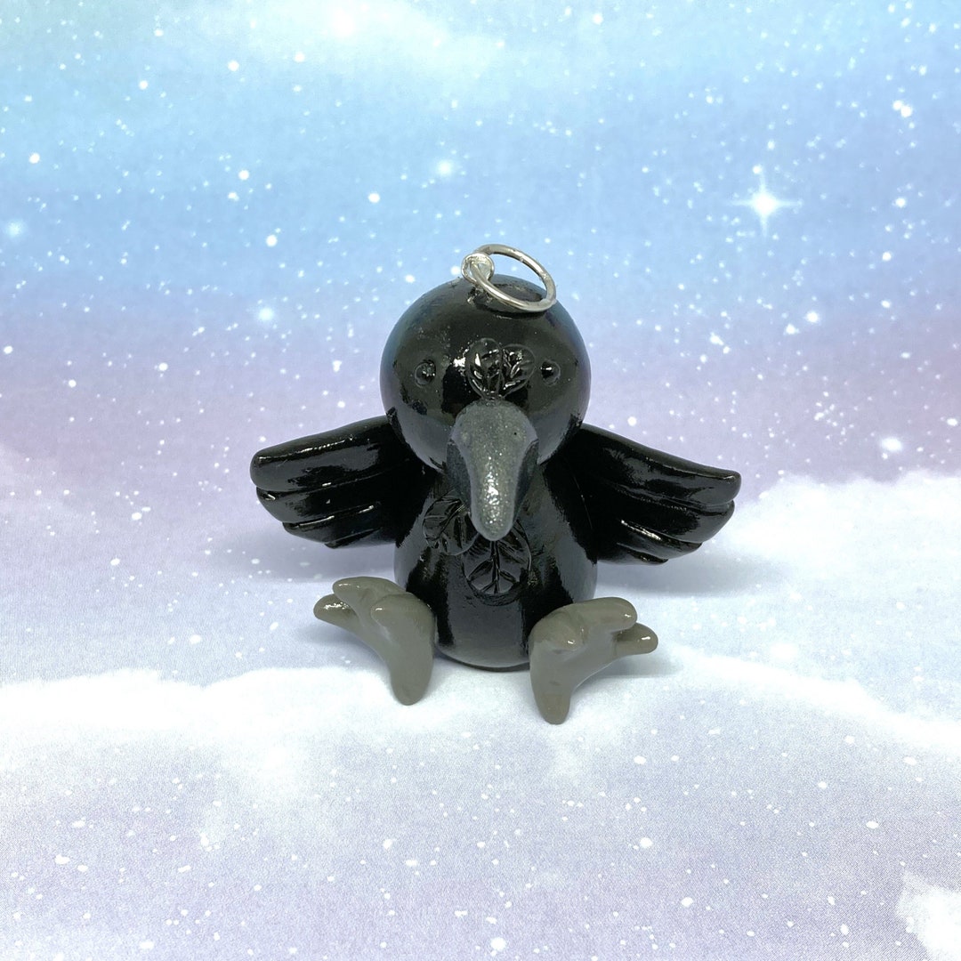 Crow Figure, Crow Ornament, Crow Art, Clay Figure, Handmade Ornament ...
