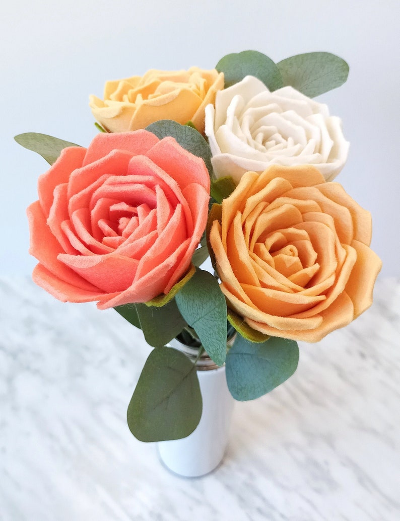 Felt Rose Pattern - SVG & PDF Digital Download. No Sew Flower Template ...