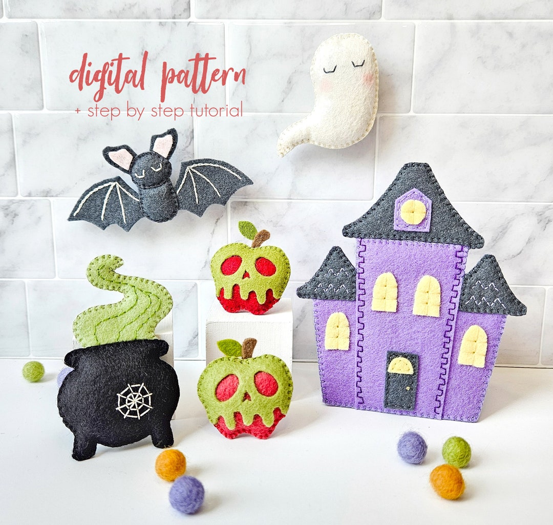 Felt Halloween Sewing Patterns - Set of 5 PDF & SVG Digital Download ...